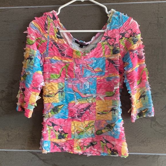 Karen Kane | Tops | Karen Kane Shredded Top | Poshmark